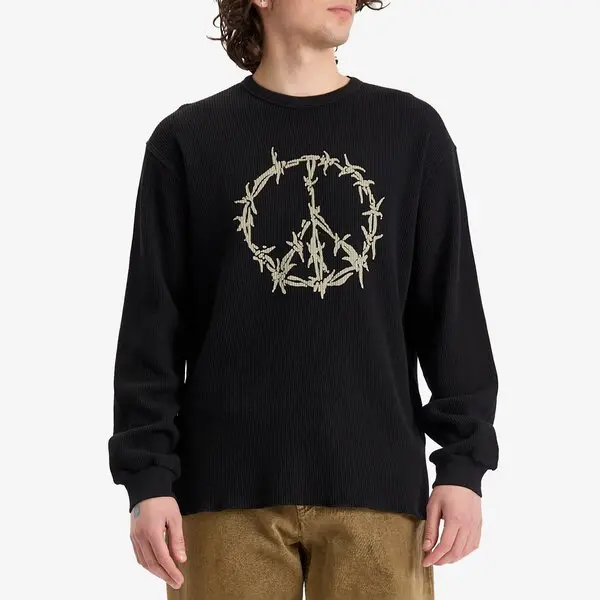 Aries Peace Press Gothic Waffle Long Sleeve T-shirt