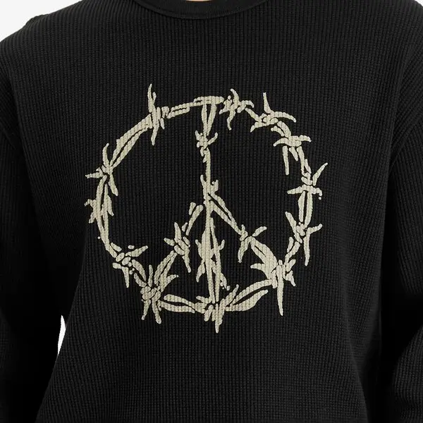 Aries Peace Press Gothic Waffle Long Sleeve T-shirt