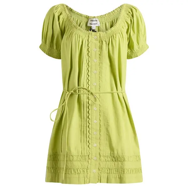 DAMSON MADDER Jayne Mini Dress - Celery