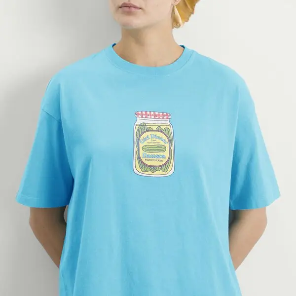 DAMSON MADDER Snack Plate Graphic Tee - Blue