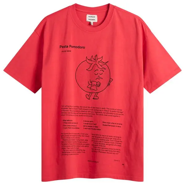 DAMSON MADDER Presented End. Recipe With Friends Graphic T-shirt - Red