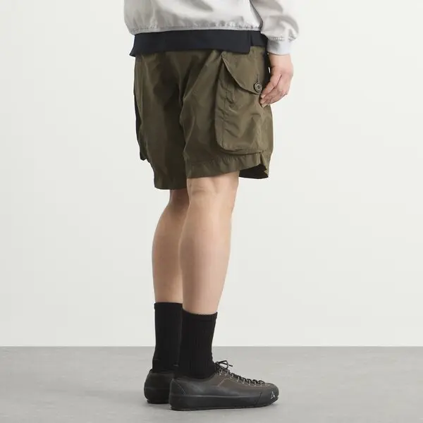 AND WANDER Oversized Cargo Shorts - Khaki