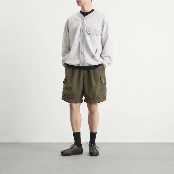 AND WANDER Oversized Cargo Shorts - Khaki