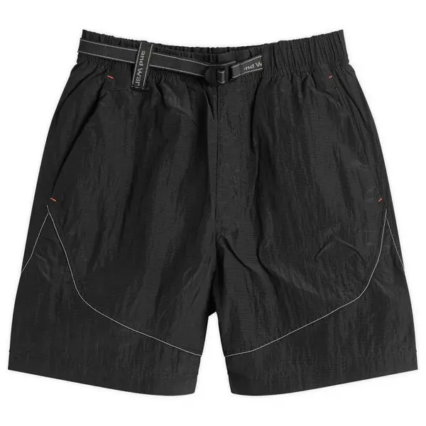AND WANDER X Roa Ripstop Wind Shorts - Black