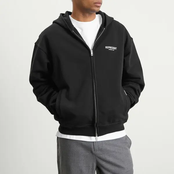 REPRESENT Owners Club Zip Hoodie - Black