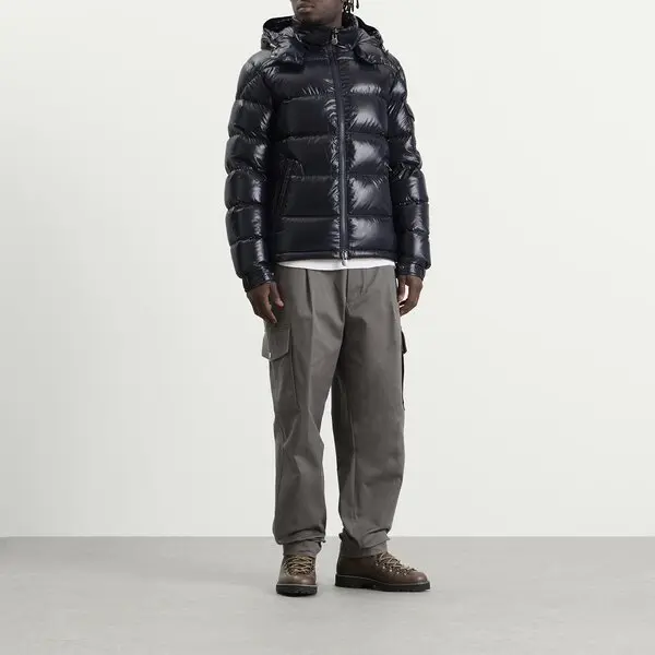 Moncler Maya Down Jacket With Glossy Finish - Navy