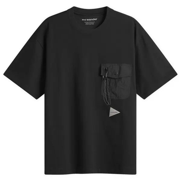 AND WANDER Pocket T-shirt - Black