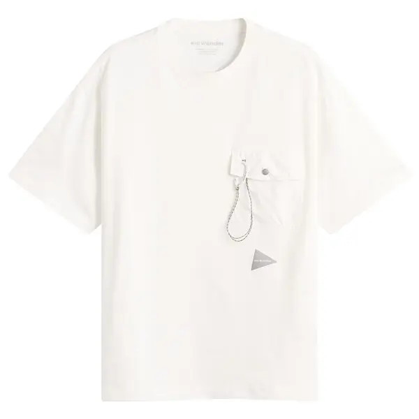 AND WANDER Pocket T-shirt - Offwhite