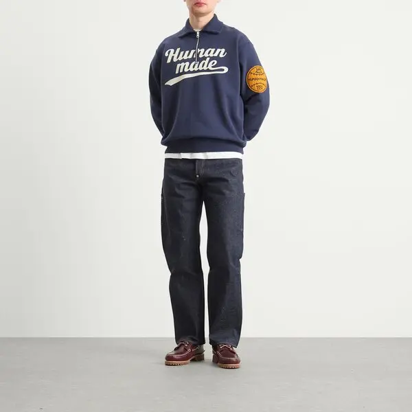 HUMAN MADE Half Zip Logo Sweatshirt