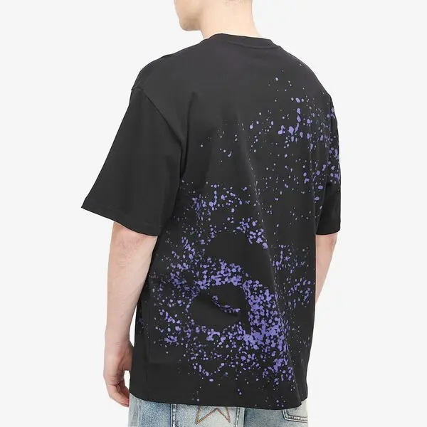 A BATHING APE Spray Print Slogan T-shirt - Black