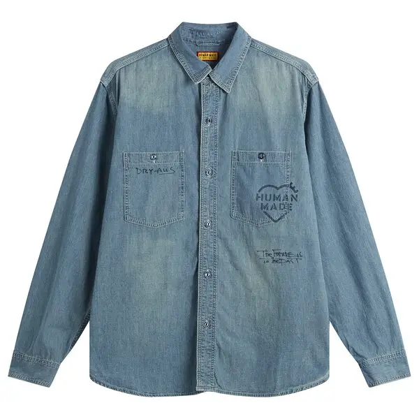 HUMAN MADE Stencil Military Chambray Shirt - Blue