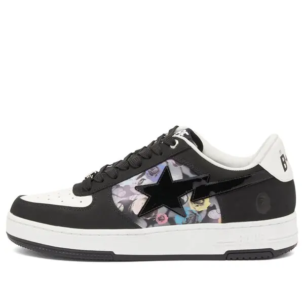 A BATHING APE Floral Patterned Sta 2 Sneaker - Black