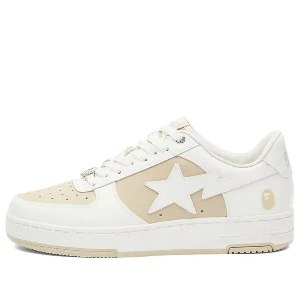 A BATHING APE Negative Sta Sneaker - Beige/olive