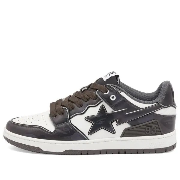 A BATHING APE Camo Leather Sk8 Sta Sneaker - Black