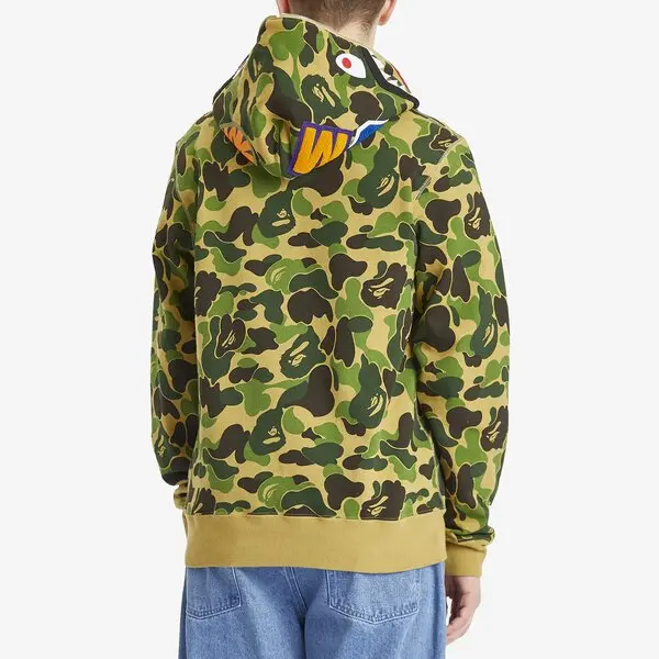 A BATHING APE Abc Camo Shark Half Zip Hoodie