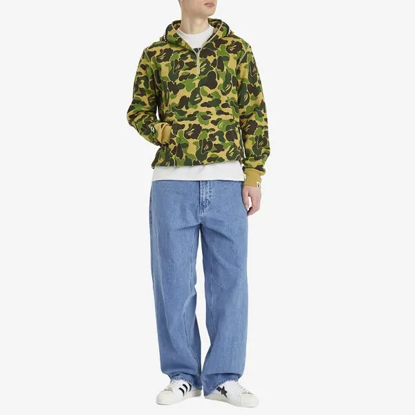 A BATHING APE Abc Camo Shark Half Zip Hoodie