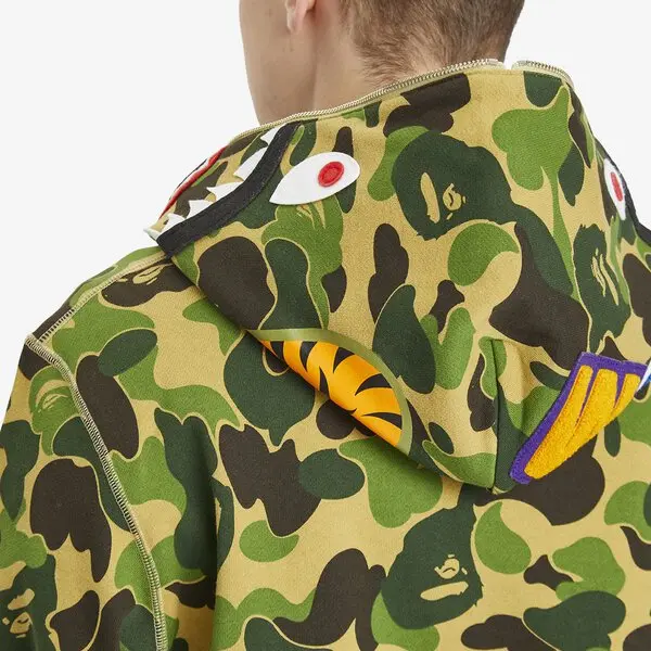 A BATHING APE Abc Camo Shark Half Zip Hoodie