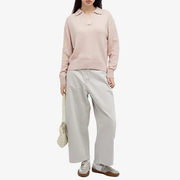 DUNST Collared Baby Alpaca Sweater - Soft Pink