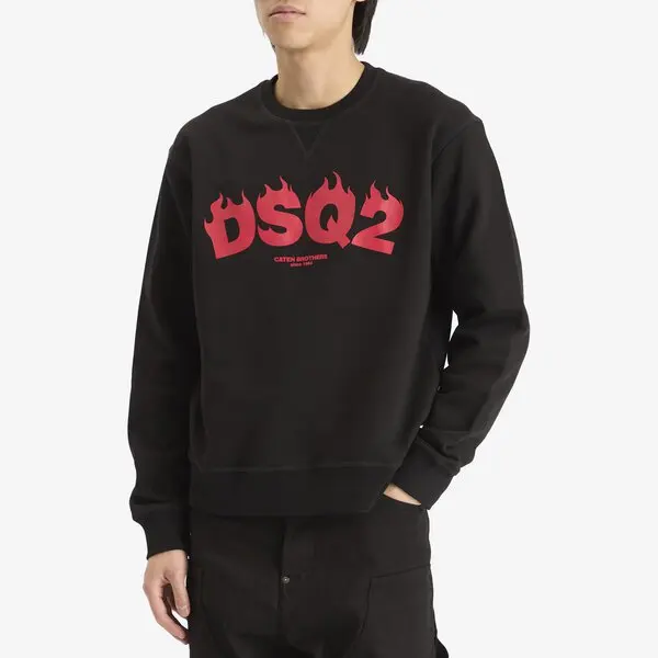 Dsquared2 Flames Logo Cool Fit Crew Sweat