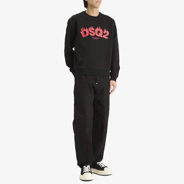Dsquared2 Flames Logo Cool Fit Crew Sweat