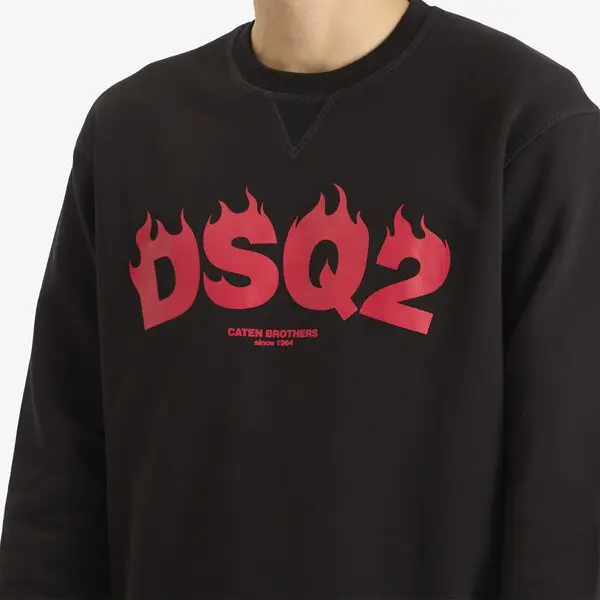 Dsquared2 Flames Logo Cool Fit Crew Sweat