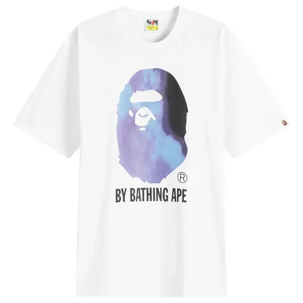 A BATHING APE Tie Dye Bathing Ape T-shirt - White/black