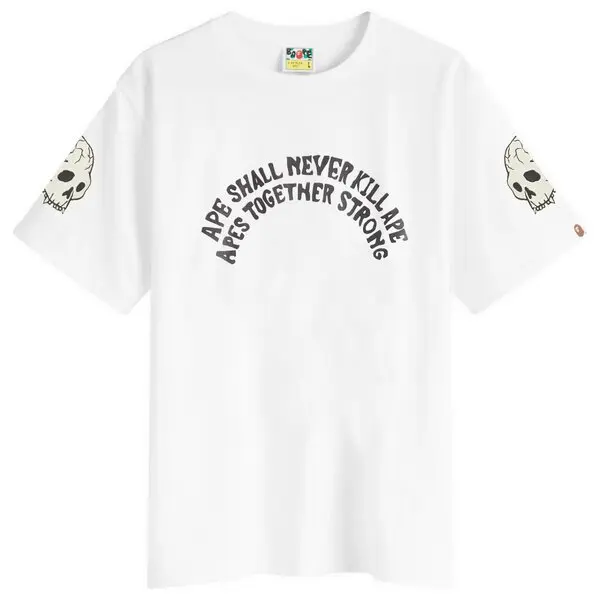 A BATHING APE Souvenir Skull Team T-shirt - White