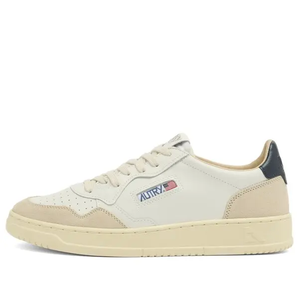 AUTRY 01 Low Leather And Suede Sneaker - White/navy