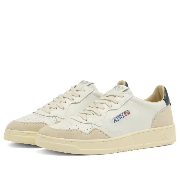 AUTRY 01 Low Leather And Suede Sneakers - White/navy