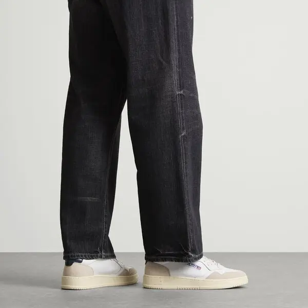 AUTRY 01 Low Leather And Suede Sneakers - White/navy