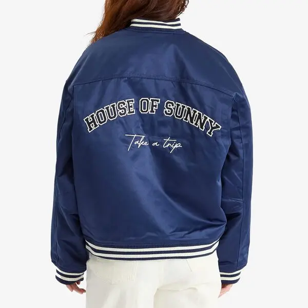 HOUSE OF SUNNY Satin Cult Bomber Jacket