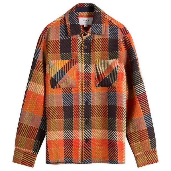 WAX LONDON Whiting Pike Check Overshirt - Orange Multi