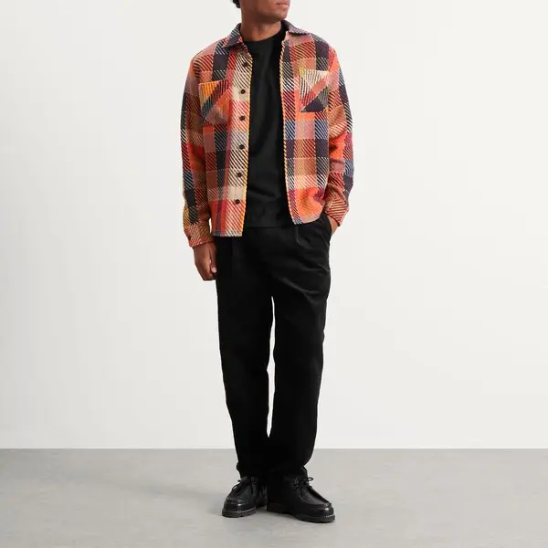 WAX LONDON Whiting Pike Check Overshirt - Orange Multi