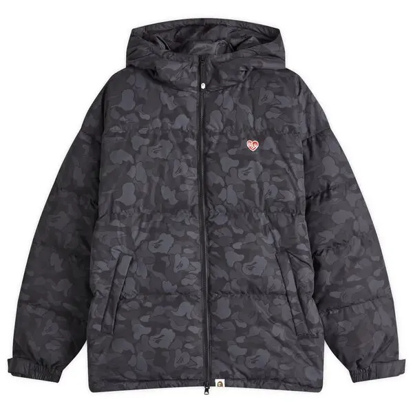 A BATHING APE Solid Camo Down Jacket - Black