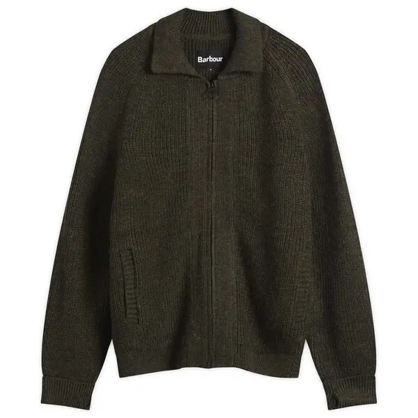 Barbour Heritage + Garthman Zip Cardigan - Olive Ink