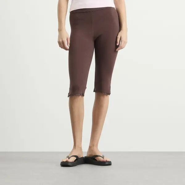 HOUSE OF SUNNY Classic Capri Pants - Coffee