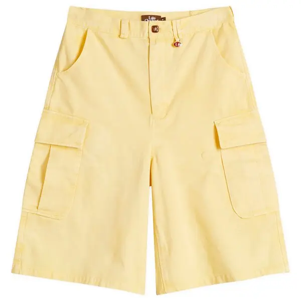 LATE CHECKOUT Faded Cargo Shorts - Yellow