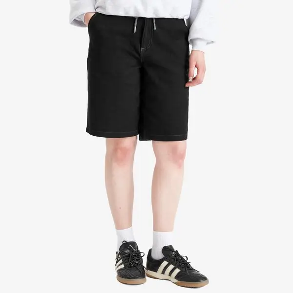 HOUSE OF SUNNY Oversized Denim Shorts With Drawstring Waist - Black