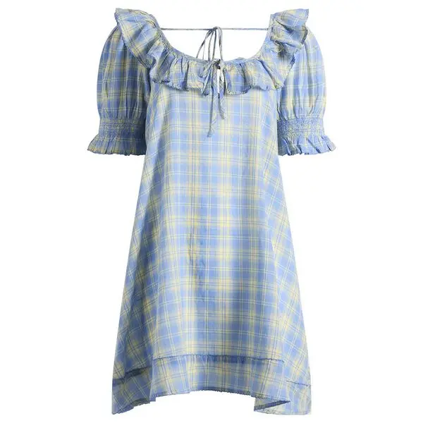 DAMSON MADDER Harlow Mini Night Dress - Blue