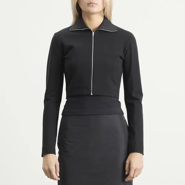 JIL SANDER Zip Up Jacket With Ribbed Collar