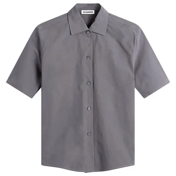 JIL SANDER Short Sleeve Boxy Shirt - Tarmac