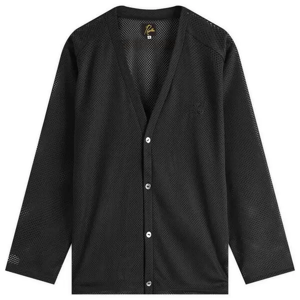 Needles Mesh V-neck Cardigan - Black