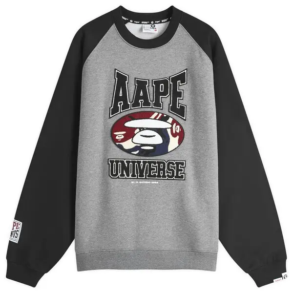 AAPE BY *A BATHING APE Aape Ice Hockey Camo Stamp Sweatshirt - Heather Grey