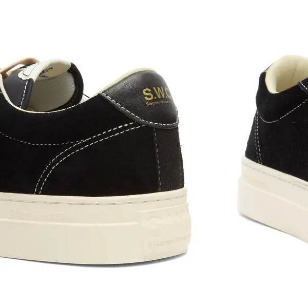 S.W.C STEPNEY WORKERS CLUB Dellow 02 Suede Sneaker - Black/white