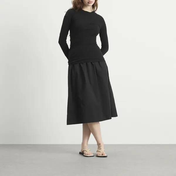 JIL SANDER Double Layer Twisted Long Sleeve Top