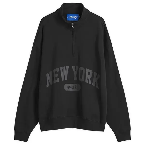 AWAKE NY Script Quarter Zip Sweatshirt - Black