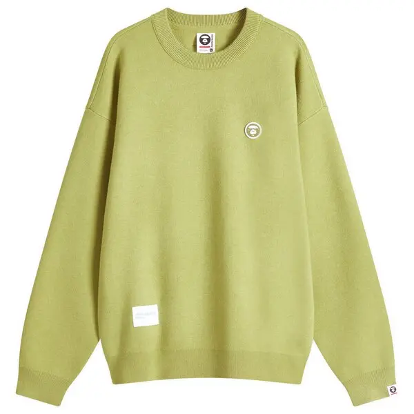 AAPE BY *A BATHING APE Aape Now Camo Badge Knit Sweater - Light Green