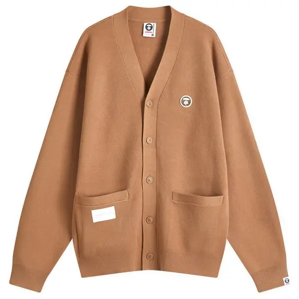 AAPE BY *A BATHING APE Aape Now Camo Badge Knit Cardigan - Light Brown