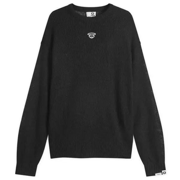 AAPE BY *A BATHING APE Aape Logo Mohair Knit Sweater - Black