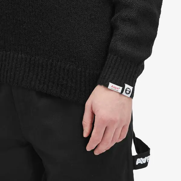 AAPE BY *A BATHING APE Mohair Knit Sweater With Embroidered Logo